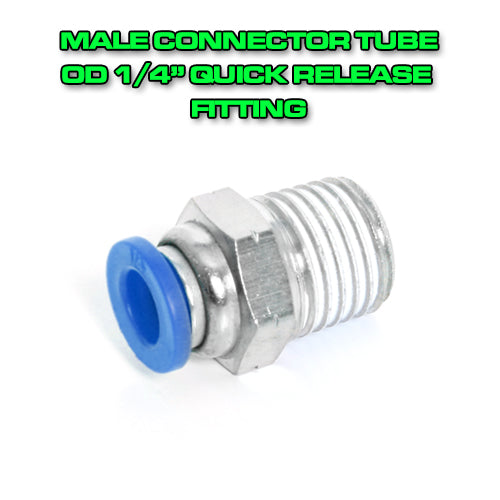 Male Connector Tube OD 1/4" Quick Release Fitting – Monster Guts