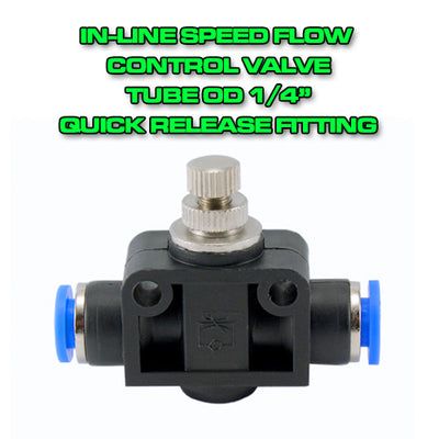 In-Line Speed Flow Control Valve Tube OD 1/4" Quick Release – Monster Guts