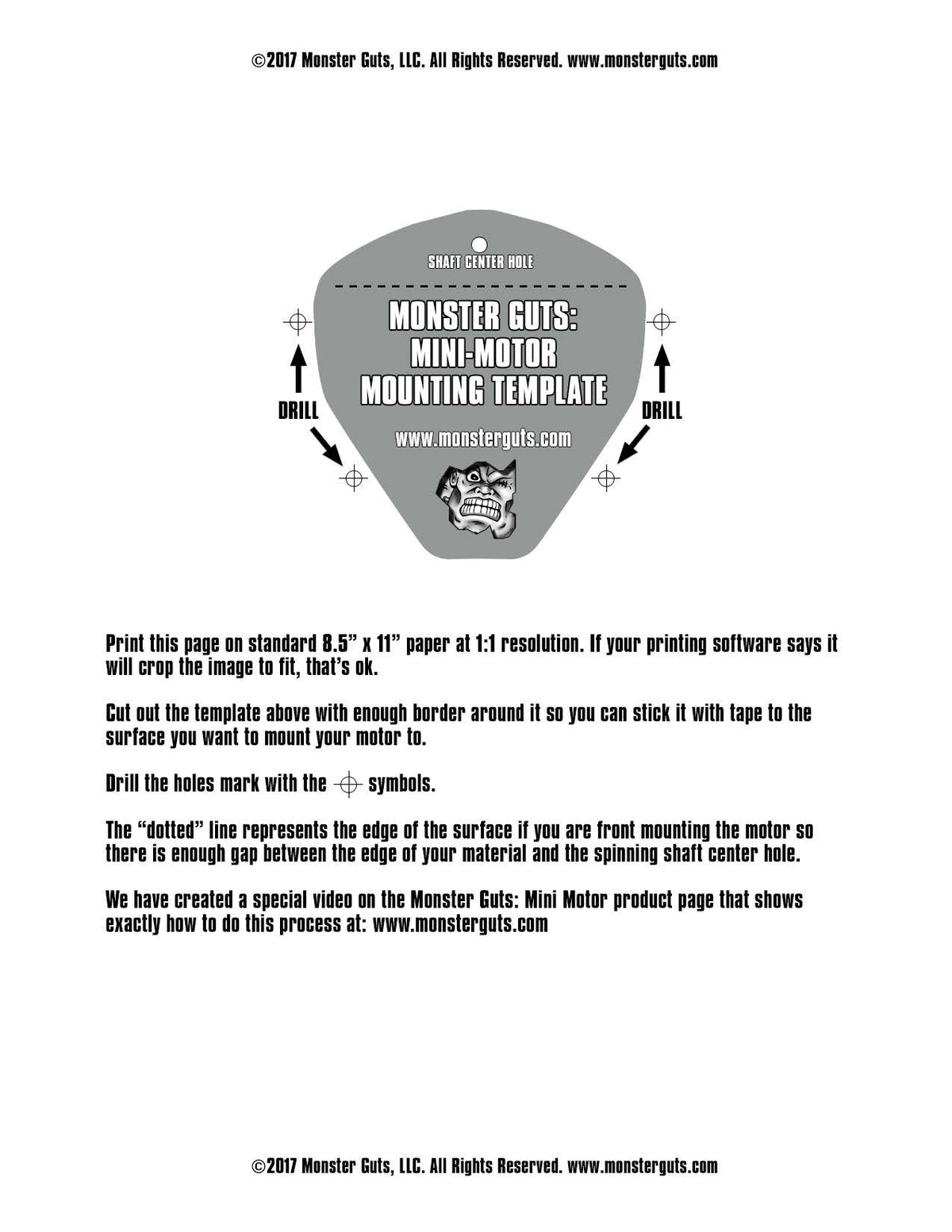 Mini Motor Mounting Template – Monster Guts